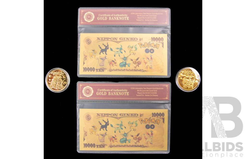 Pokemon Gold Tone Coins and Bank - Lot 1610729 | ALLBIDS