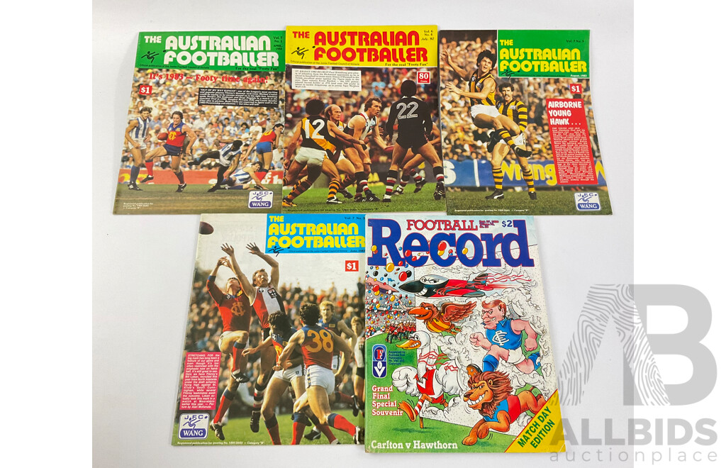 Five Vintage AFL Magazines Including - Lot 1620946 | ALLBIDS
