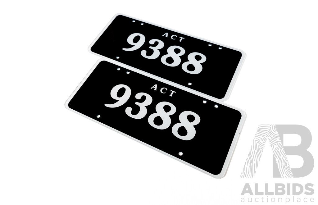 ACT 4-Digit Number Plate 9388 - Lot 1617565 | CARBIDS