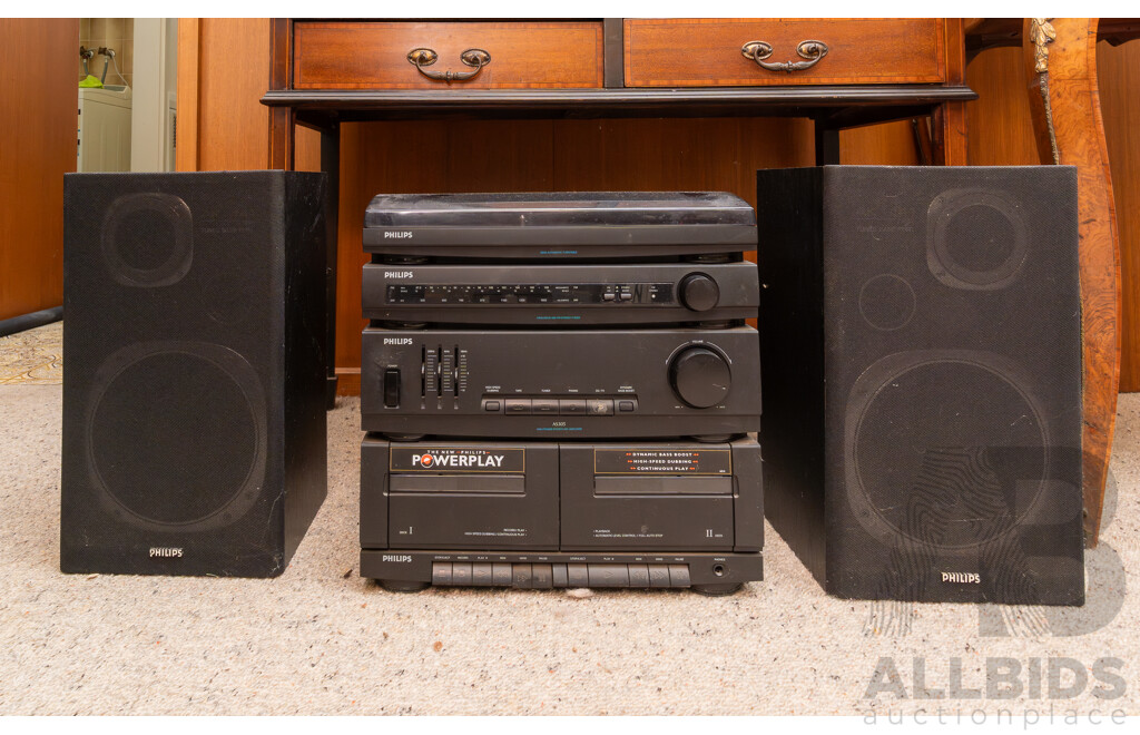 Phillips Sound System with Turntable, - Lot 1620009 | ALLBIDS