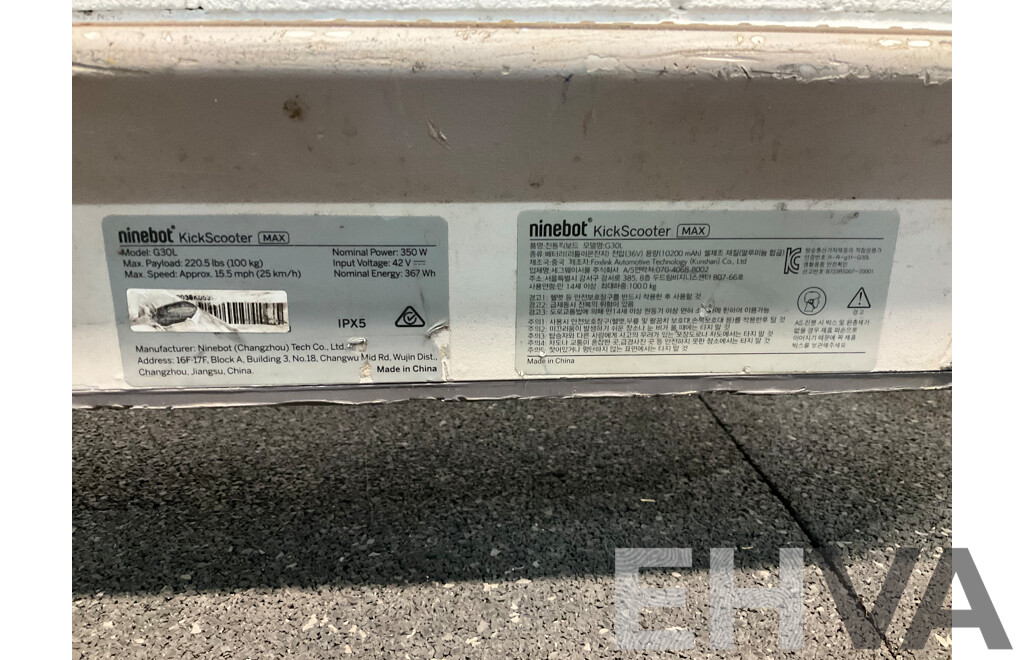 NINEBOT KickScooter MAX G30L Electric - Lot 1620801 | EHVA