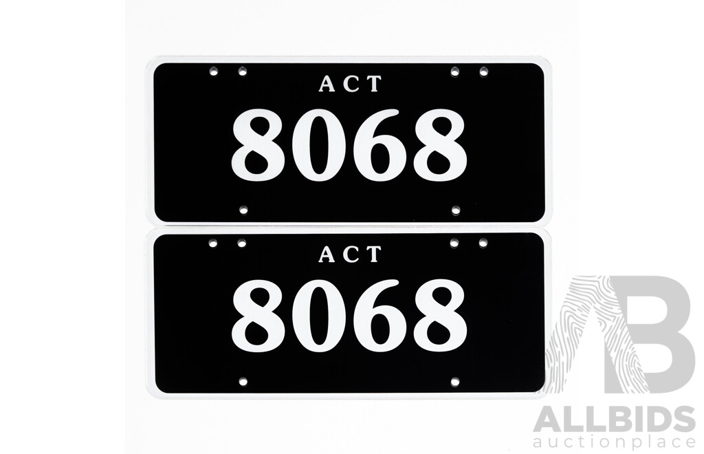 ACT 4-Digit Number Plate 8068 - Lot 1624003 | CARBIDS