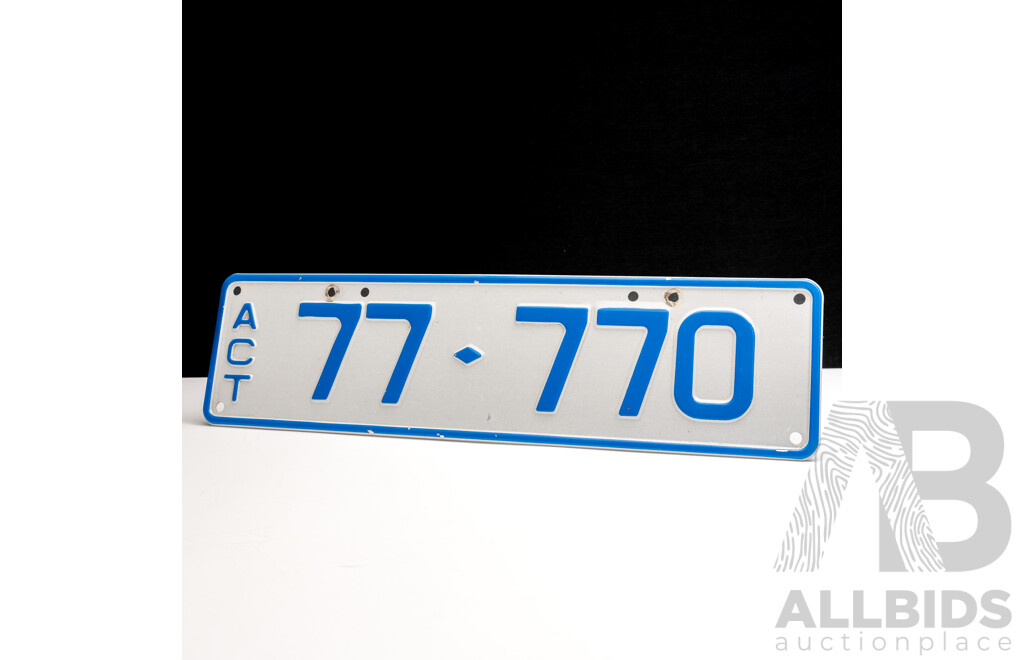 ACT 5-Digit Number Plate 77.770 - Lot 1626182 | CARBIDS