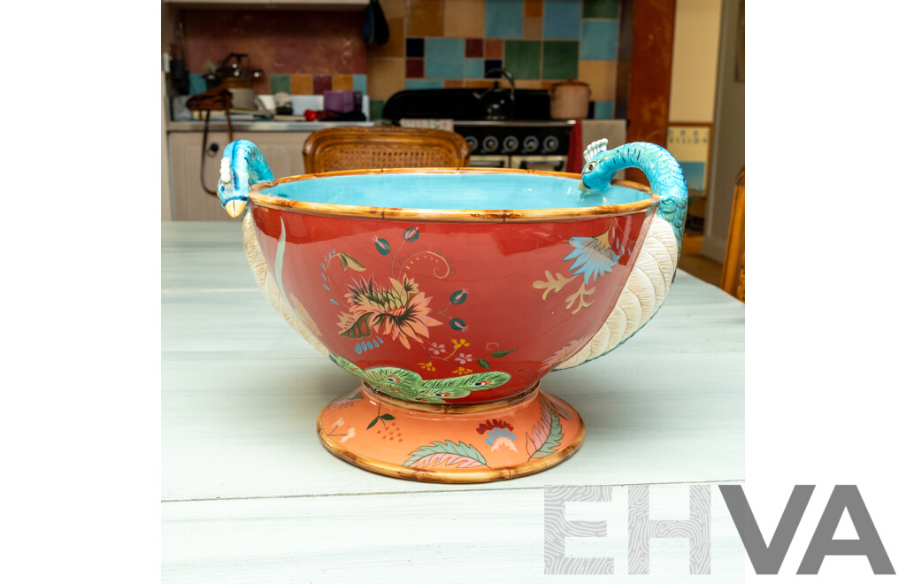 Large Ceramic Peacock Themed Glazed - Lot 1630011 | EHVA
