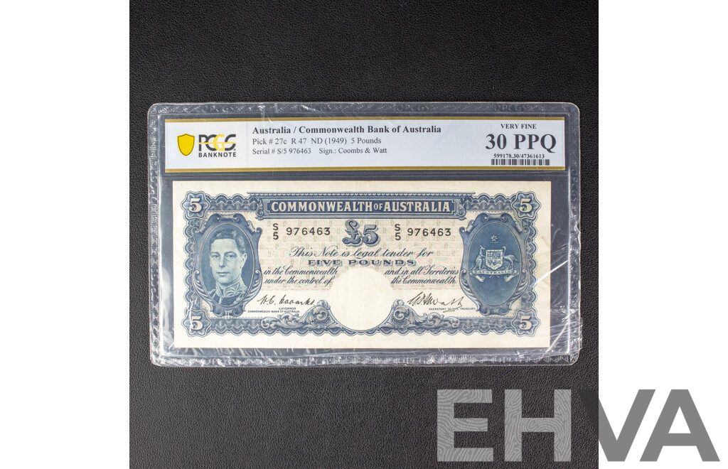 Australian 1949 C of a Five Pound - Lot 1637861 | EHVA